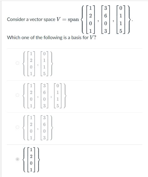 Solved Consider A Vector Space