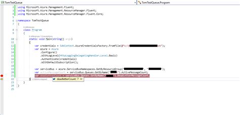 C Monitoring Azure Service Bus Queue Depth From Aspnet Core 20 Console App Stack Overflow