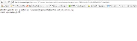 Fatal Error In Module File Statsdataphp Syntax Error Unexpected Configuring And