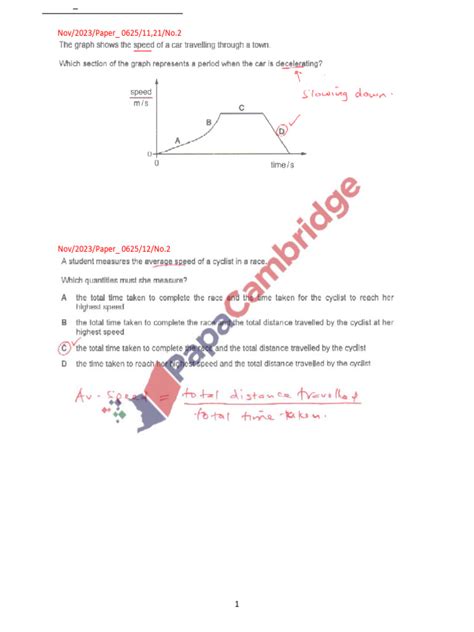 2023 Motion Igcse Physics 0625 Pdf