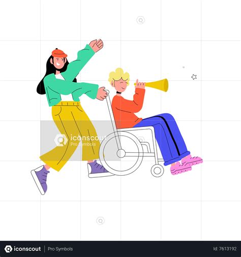 Woman With Disable Man Animation Free Download Entertainment