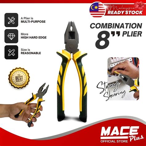 8 Inch Combination Plier Heavy Duty Pliers Soft Grip Plier Steel Multi