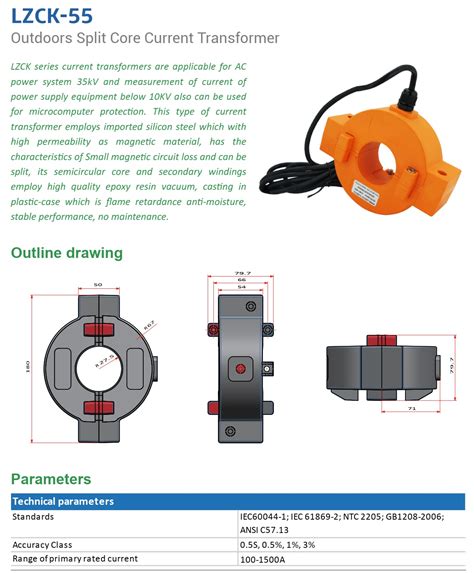 Clamp Outdoor Waterproof Split Core Current Transformer