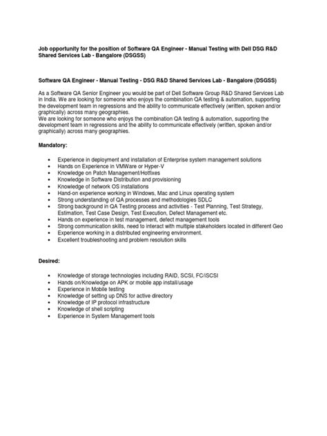 software qa engineer manual testing pdf
