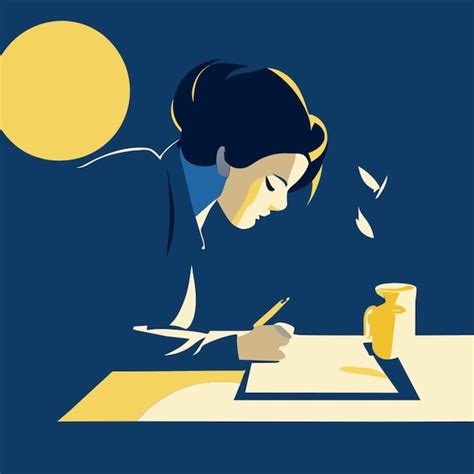 Premium Vector Person Writing On Table Vector Illustration
