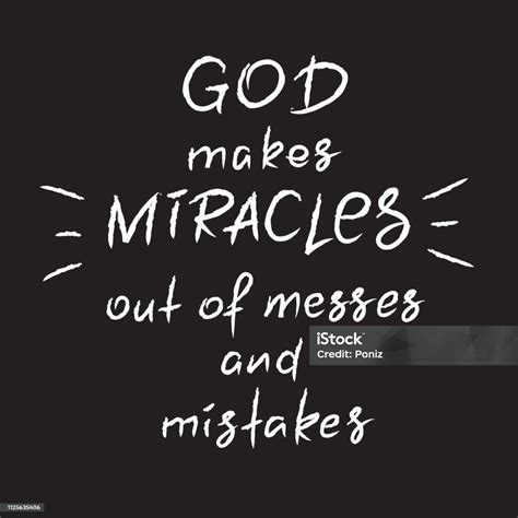 하나님은 기적 놨 고 실수동기 부여 견적 자체 종교 포스터 교회 전단지 엽서 스티커 포스터 기도서 T셔츠에 인쇄 합니다 간단 귀여운 벡터 0명에 대한 스톡 벡터 아트 및