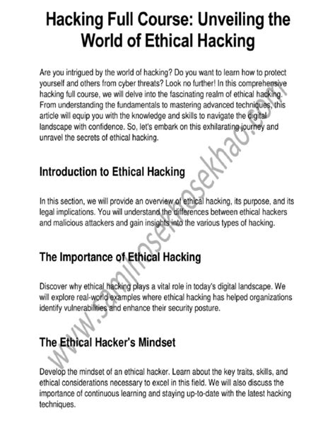 Hacking Full Course Pdf