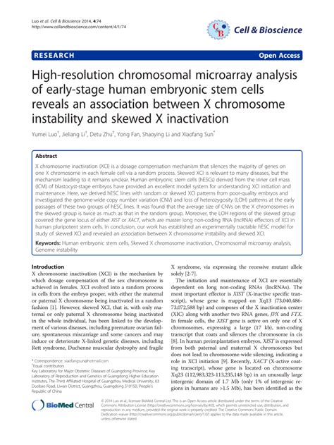 Pdf High Resolution Chromosomal Microarray Analysis Of Early Stage