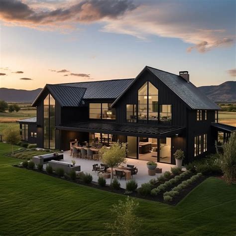 Stunning Black Modern Farmhouse Homes On A Slope Lake House Sloped