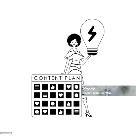 딸 축전기 디자인 및 안락한 전구 제출 소셜 네트워크 검은 색과 흰색 아날로그 방식 트렌디한 스타일 벡터 일러스트레이션 강등에 대한 스톡 벡터 아트 및 기타 이미지 Istock