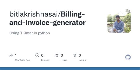 Github Bitlakrishnasaibilling And Invoice Generator Using Tkinter
