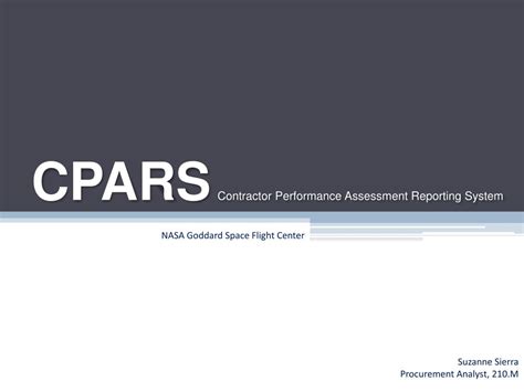 Ppt Cpars Contractor Performance Assessment Reporting System Powerpoint Presentation Id 603547