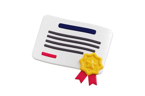 인증서 아이콘 스탬프와 리본 아이콘 3d 렌더링 교육 증명서 또는 성취 증명서 아이콘 벡터 일러스트 레이 션의 개념 검은색에 대한 스톡 사진 및 기타 이미지 Istock