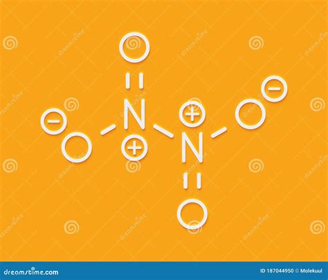 Nitrogen Tetroxide Dinitrogen Tetroxide N2o4 Rocket Propellant Molecule 3d Rendering Atoms