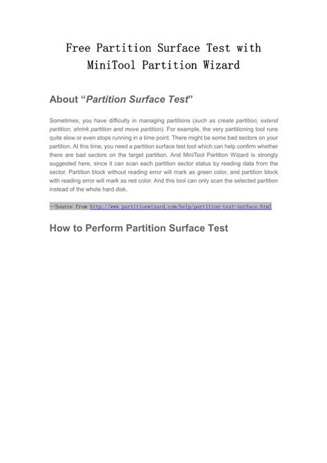 Pdf Free Partition Surface Test With Mini Tool Partition Wizard Dokumentips
