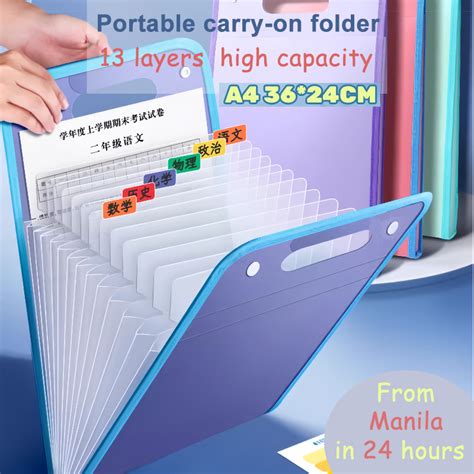 13 Layer Handle Folder Long File Organizer Expanding File Folder