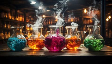 Premium Ai Image Scientist Conducts Research Chemistry Experiment With Colorful Liquid In