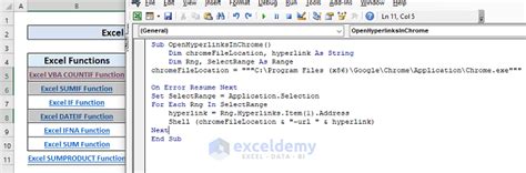 How To Open A Hyperlink In The Google Chrome Browser Using Vba Code In Excel Methods Exceldemy
