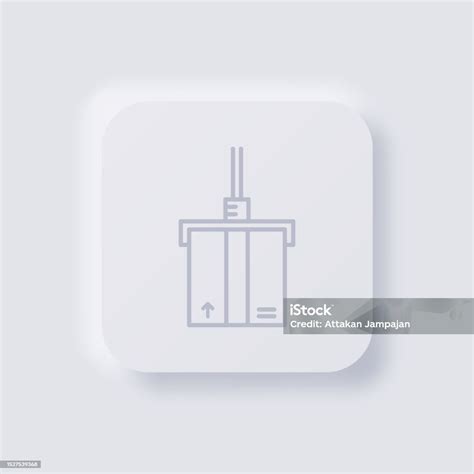 크레인 아이콘 웹 디자인을 위한 White Neumorphism 소프트 Ui 디자인 애플리케이션 Ui 등을 사용한 박스 로딩 버튼 벡터 3차원 형태에 대한 스톡 벡터 아트