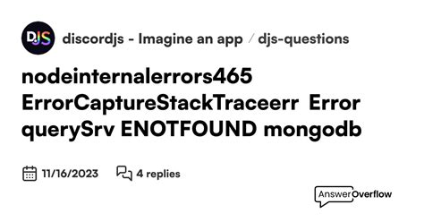 Nodeinternalerrors465 Errorcapturestacktraceerr Error Querysrv