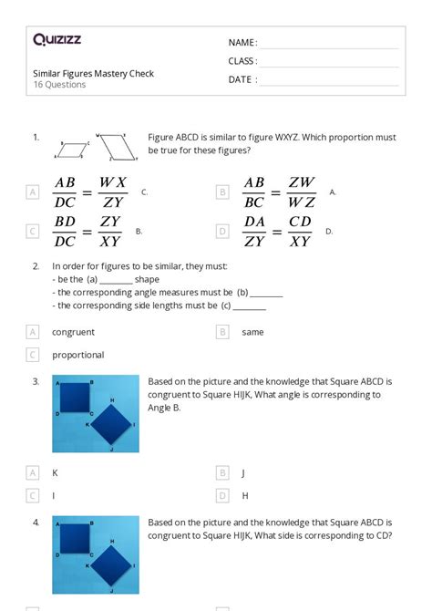 50 similar figures worksheets for kindergarten on quizizz free