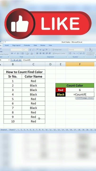 Ms Excel Formula Countif Viedo Exceltech Excel Youtube
