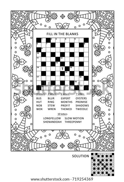 Puzzle Coloring Activity Page Grownups Crisscross Stock Illustration