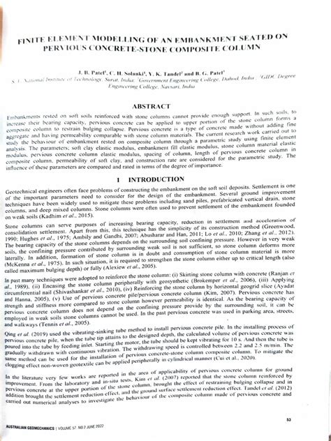 Finite Element Modelling Of An Embankment Seated On Pervious Concrete