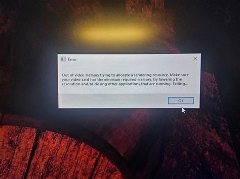 I Got An Error Out Of Video Memory Trying To Allocated A Rendering
