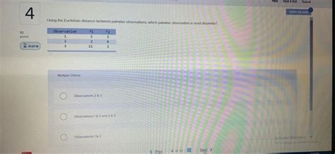 Solved Some 4 Using The Euclidean Distance Between Pairwise