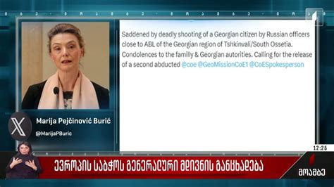 ევროპის საბჭოს გენერალური მდივნის განცხადება Youtube