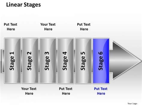 Ppt Linear Flow 6 Stage PowerPoint Templates