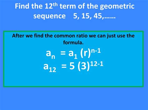 PPT GEOMETRIC SEQUENCES PowerPoint Presentation Free Download ID 2590531