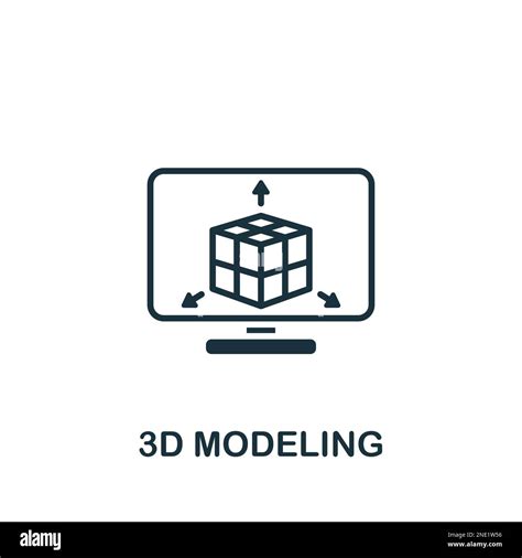 3d Modeling Icon Monochrome Simple Sign From Hobby Collection 3d Modeling Icon For Logo