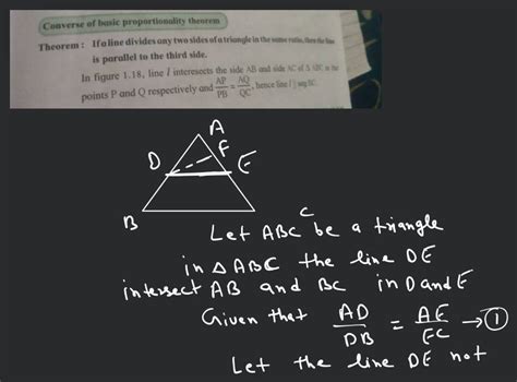 Converse Of Basic Proportionality Theorem Theorem If A Line Divides Any