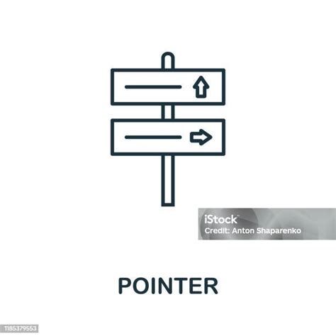 포인터 윤곽선 아이콘입니다 관광 아이콘 컬렉션에서 얇은 라인 개념 요소입니다 모바일 앱 및 웹 사용을 위한 크리에이티브 포인터