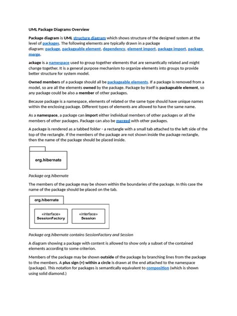 Uml Package Diagrams Pdf Uniform Resource Identifier Namespace