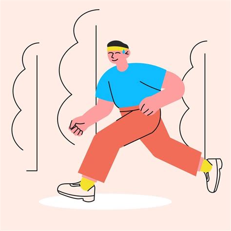 Premium Vector Vector Illustration Of A Man In Sportswear Running In The Park