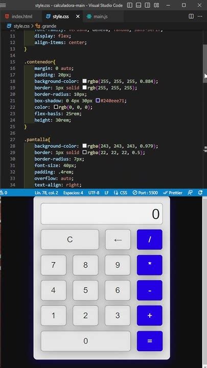 crear calculadora con html css y javascript shorts youtube
