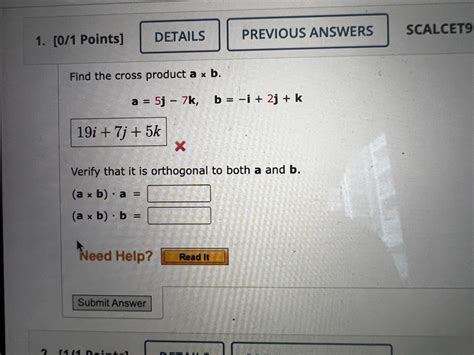 Solved Find The Cross Product Ab A J K B I J K Chegg