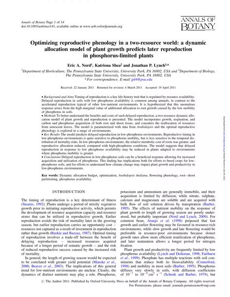 Pdf A Dynamic Allocation Model Of Plant Growth And Allocation Based On Balanced Growth