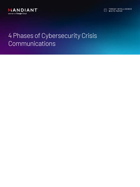 4 Phases Of Cybersecurity Crisis Communications Tda Cyber Snapshot Pdf Computer Security