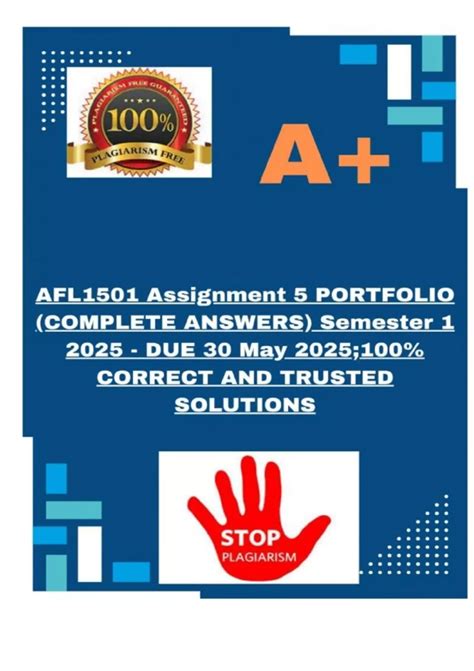 Afl1501 Assignment 5 Portfolio Complete Answers Semester 1 2025 Due 30 May 2025 100 Correct