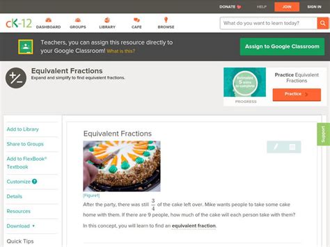 Ck 12 Arithmetic Equivalent Fractions Unit Plan For 7th Grade