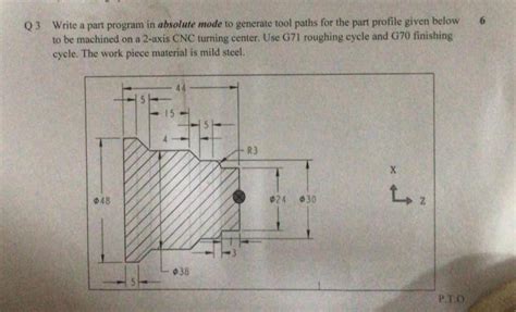 Solved Q3 Write A Part Program In Absolute Mode To Generate