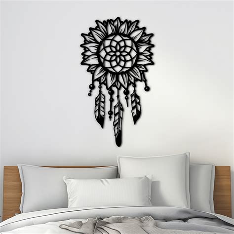 Деревянная картина на стену в спальню Woodyard декоративное панно из дерева Ловец снов настенный