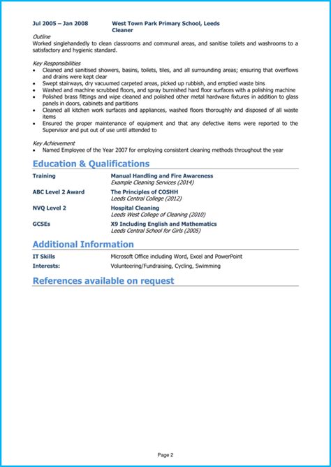 Cleaner Cv Example And Writing Guide [get Noticed By Employers]
