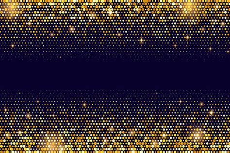 검은 배경에 황금 반짝이 벡터 먼지와 색종이 조각이 있는 패턴입니다 하프톤 점선 반짝임과 빛나는 별 럭셔리 디스코 추상화 마법의 테두리는 밝은 스팽글과 반짝임으로 장식되어