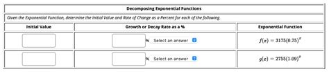 Solved Decomposing Exponential Functions Given The Chegg