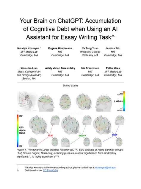Your Brain On Chatgpt Accumulation Of Cognitive Debt When Using An Ai Assistant For Essay